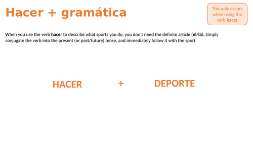 Spanish Grammar - HACER/JUGAR | Teaching Resources