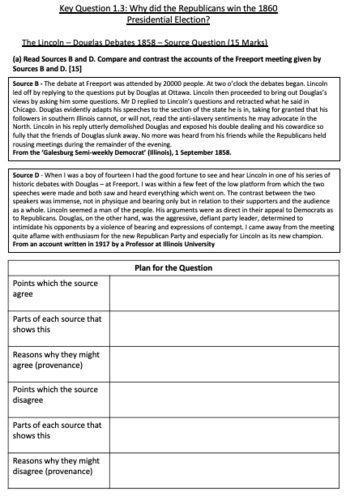 CIE AS History USA Topic 1 Work Booklet - Causes of the Civil War ...