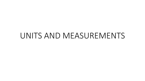 units and measurements | Teaching Resources