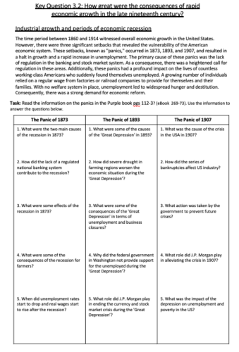CIE AS History USA Topic 3 Work Booklet - Gilded Age and Progressive ...