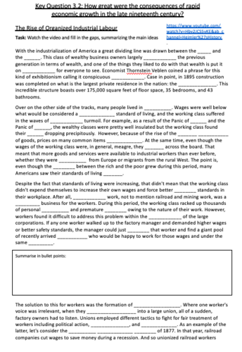 CIE AS History USA Topic 3 Work Booklet - Gilded Age and Progressive ...