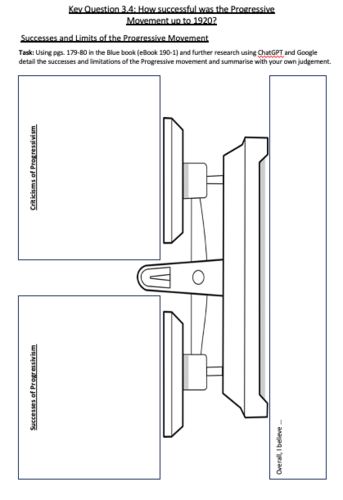 CIE AS History USA Topic 3 Work Booklet - Gilded Age and Progressive ...