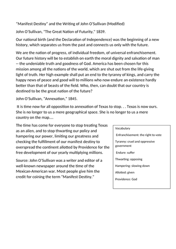 How did Americans use “Manifest Destiny” to justify Westward Expansion ...