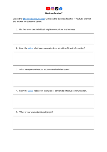 The Importance of Effective Communication - GCSE Business | Teaching ...
