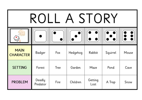 Roll a Story. 3 Sheets. Animal, Alien and Superhero. Creative Writing ...