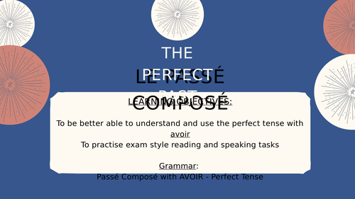 French Perfect Tense: Avoir & Etre GCSE Revision | Teaching Resources