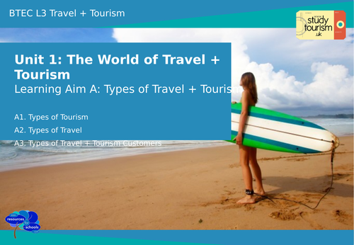 BTEC L3 Travel + Tourism Unit 1: A. Types of Tourism | Teaching Resources
