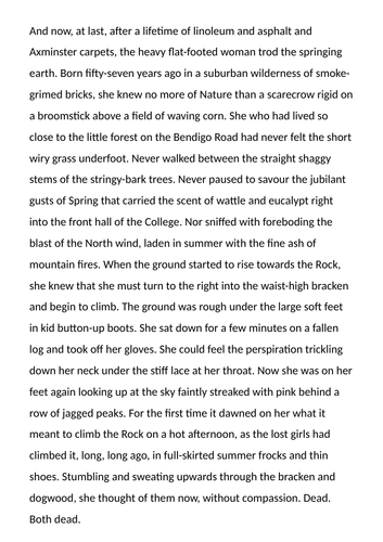 Picnic at Hanging Rock - Scheme of Work | Teaching Resources