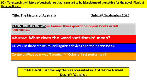 Picnic at Hanging Rock - Context Lessons | Teaching Resources