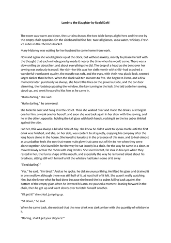 Lamb to the Slaughter - Scheme of Work | Teaching Resources