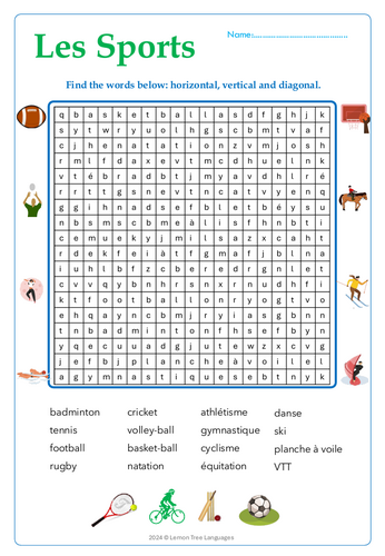 French Sports - Les Sports - Vocabulary and Grammar - Jouer et Faire ...