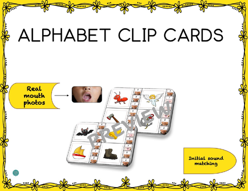 Alphabet clip cards with mouth photos | Teaching Resources