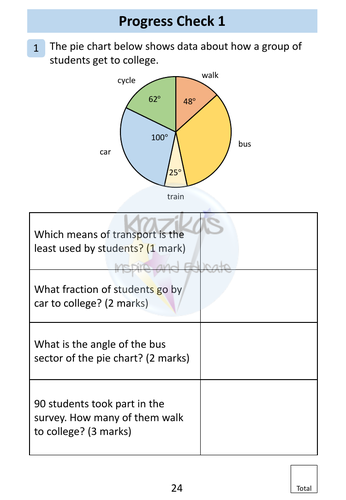 Pie Charts Workbook - Statistics - Level 1 Functional Skills Maths ...