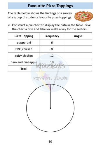 Pie Charts Workbook - Statistics - Level 1 Functional Skills Maths ...