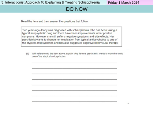 L6: Interactionist Approach - Schizophrenia - AQA Psychology | Teaching ...