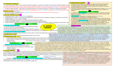 A-Level Spanish Learning mat (paper 3) "El mundo laboral" | Teaching ...