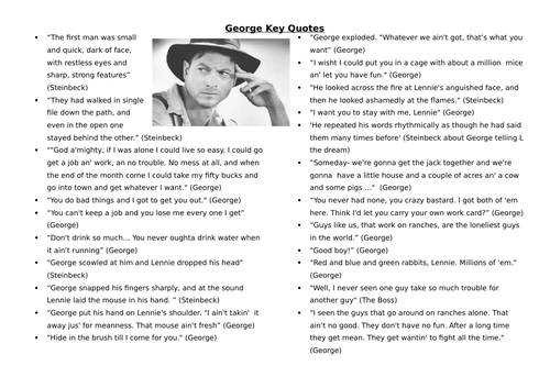 Of Mice and Men Key Quotes | Teaching Resources