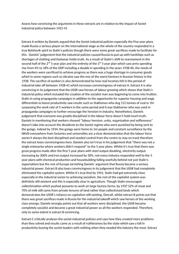 A Level History AQA 1H Tsarist and Communist Russia Essay and Extract ...