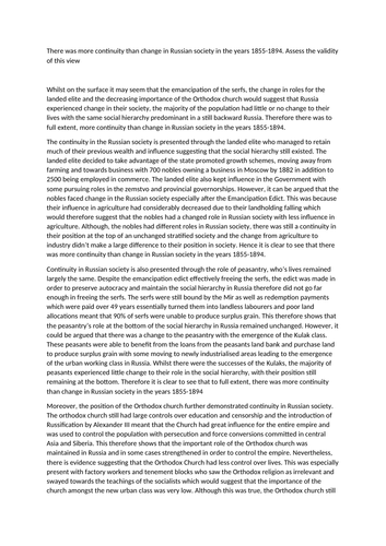 A Level History AQA 1H Tsarist and Communist Russia Essay and Extract ...