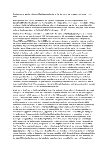 A Level History AQA 1H Tsarist and Communist Russia Essay and Extract ...