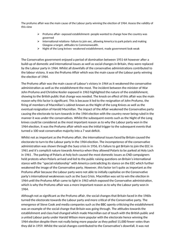 A Level History AQA 2S: The Making of Modern Britain Essay and Source ...