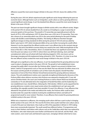 A Level History AQA 2S: The Making of Modern Britain Essay and Source ...