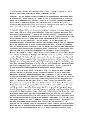 A Level History AQA 2S: The Making of Modern Britain Essay and Source ...