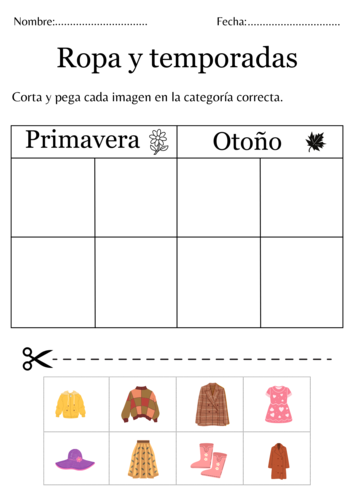 Ropa para diferentes temporadas - Clothes and seasons in spanish ...