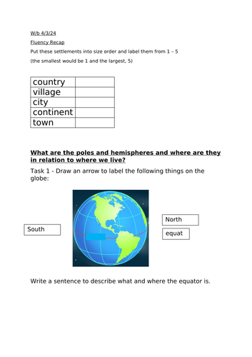 What are the poles and hemispheres? KS1 Year 2 Geography lesson ...