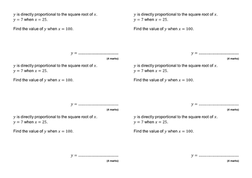 Edexcel GCSE Higher Unit 19 - Proportion & Graphs | Teaching Resources