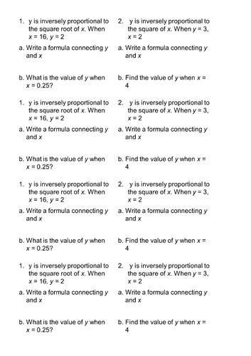 Edexcel GCSE Higher Unit 19 - Proportion & Graphs | Teaching Resources