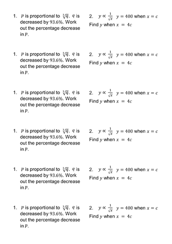 Edexcel GCSE Higher Unit 19 - Proportion & Graphs | Teaching Resources
