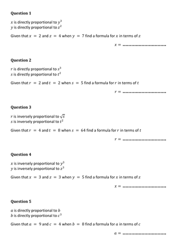 Edexcel GCSE Higher Unit 19 - Proportion & Graphs | Teaching Resources
