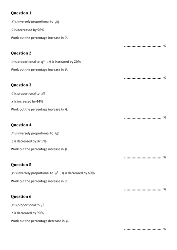 Edexcel GCSE Higher Unit 19 - Proportion & Graphs | Teaching Resources