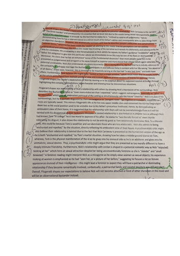 The Great Gatsby - Nick Carraway essay - OCR/AS Level | Teaching Resources