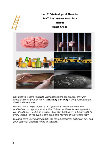 Unit 2 Criminology Assessment Pack | Teaching Resources