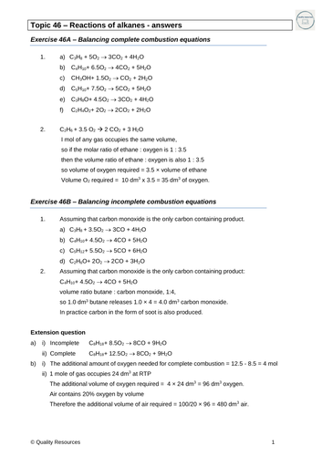 Reactions of alkanes OCR AS Chemistry | Teaching Resources