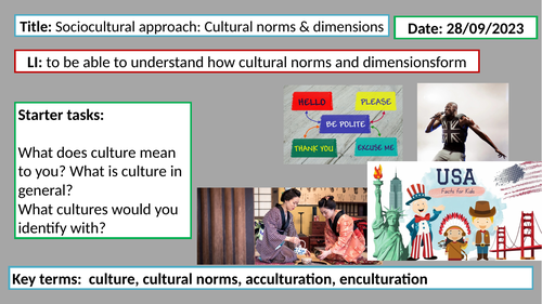 IB Psychology: Cultural origins of behaviour & cognition (full unit ...