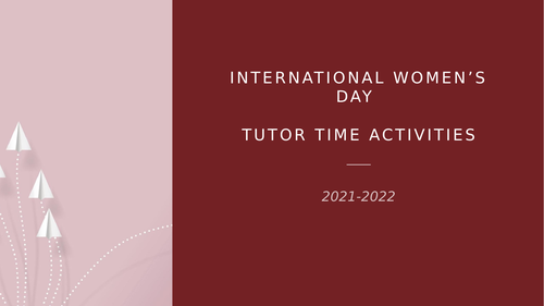 International Women's Day tutor time activities | Teaching Resources