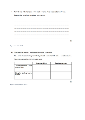 IGCSE 0417 ICT PAST-PAPER QUESTIONS BY UNIT CHAPTER 1-8 | Teaching ...