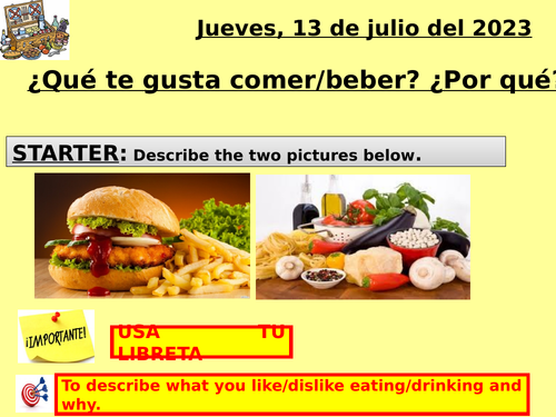 U3.2 G_L2 + L3_COMER Y BEBER_Qué te gusta comer y beber_p. 53_F | Teaching Resources