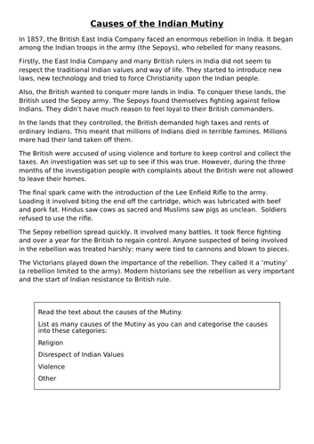 Sepoy Mutiny | Teaching Resources
