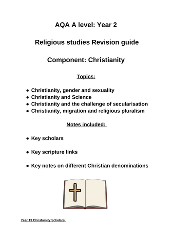 AQA A level religious Studies Christianity revision: Year 2 | Teaching Resources