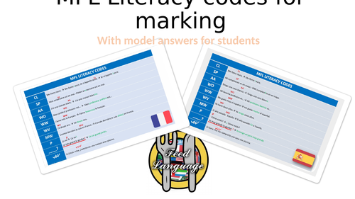 MFL literacy codes marking/assessment/feedback | Teaching Resources