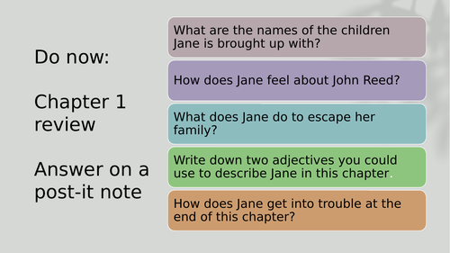 GCSE Jane Eyre (Gateshead) Chapters 1-5 | Teaching Resources