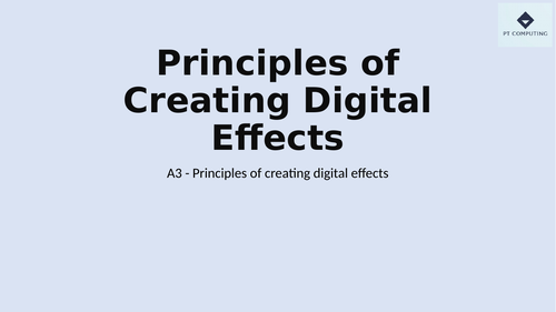 Level 3 Btec It Unit 18 Digital Animations And Effects Learning Aim A Teaching Resources