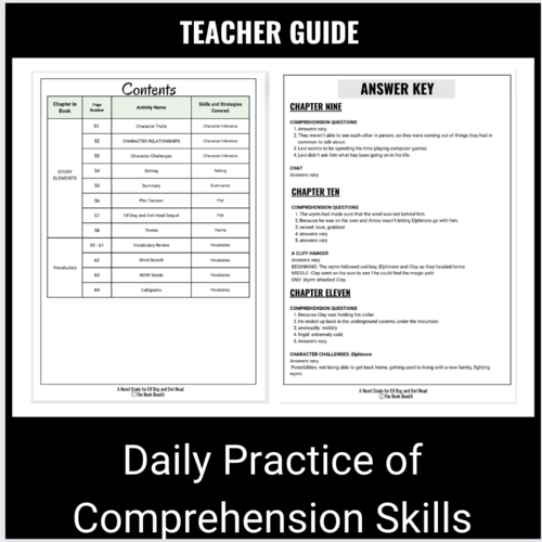 ELF DOG AND OWL HEAD Novel study and Reading Comprehension | Teaching ...