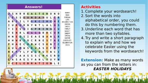 Easter Wordsearches FREE KS3 or KS4. Suitable for English, Maths ...