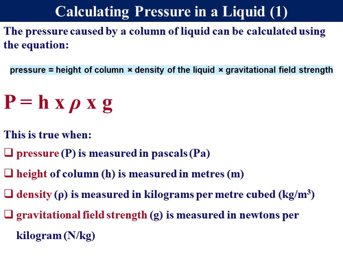 Phy_5.5 Pressure in Fluids | Teaching Resources
