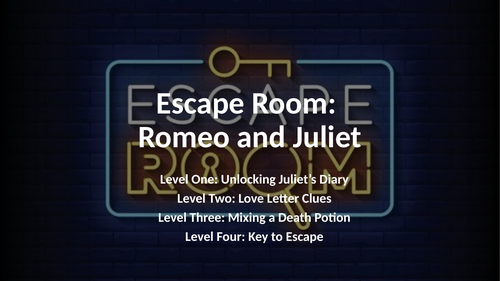 Romeo and Juliet Escape Room | Teaching Resources